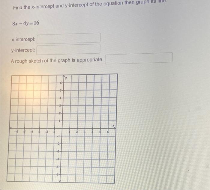 Find the x-intercept and y-intercept of the equation then graph its &x ...